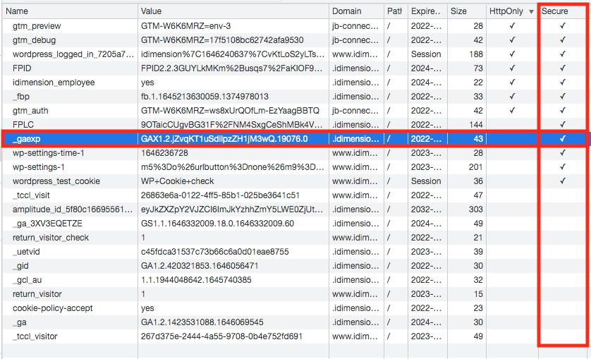 HTTP cookie Secure and HttpOnly attributes in ITP 2.3 – iDimension